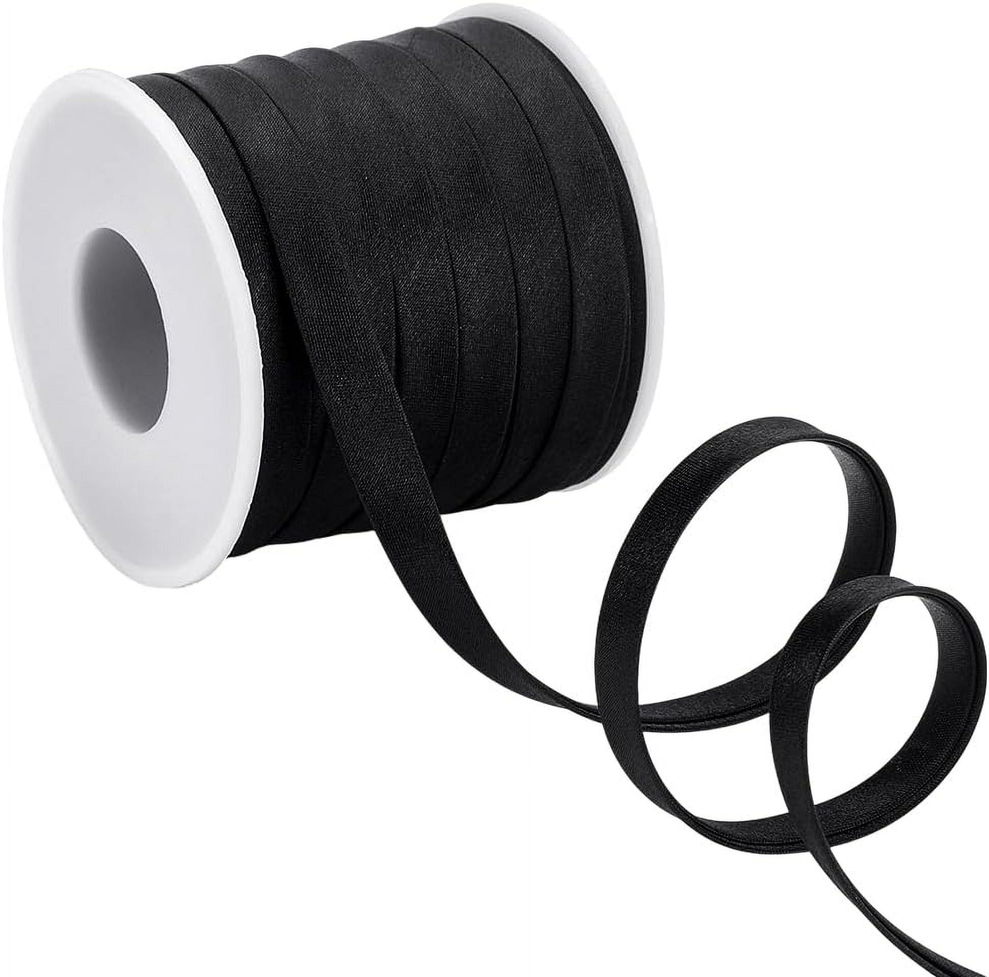 Satin Bias Tape Double Fold Bias Tape 3/8 Inch Black Binding Tape ...