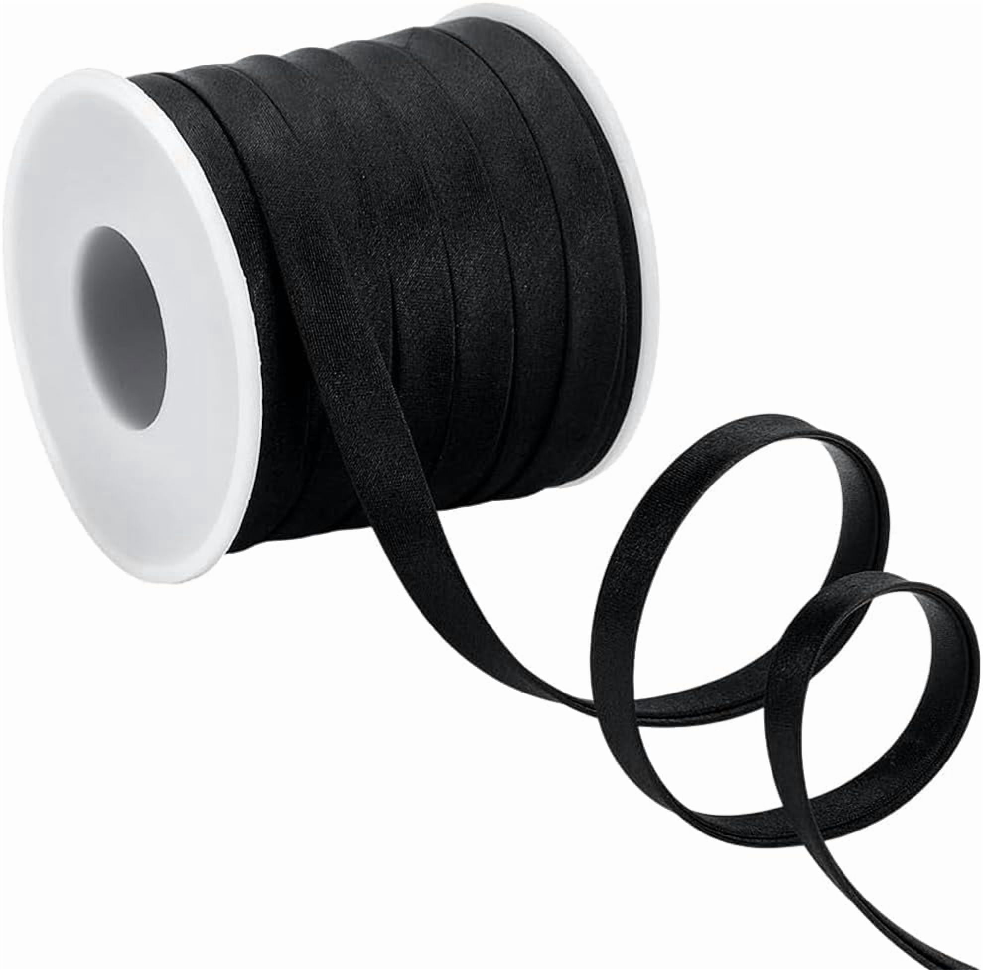 Satin Bias Tape Double Fold Bias Tape 3/8 Inch Black Binding Tape ...