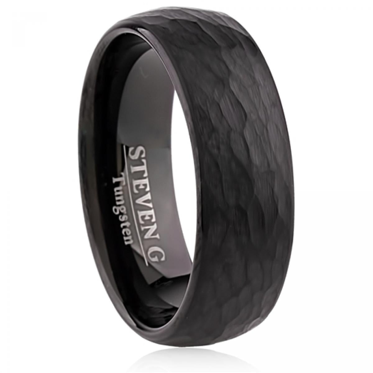 Satin Black Hammered With Ip Plated Interior Ring - Walmart.com