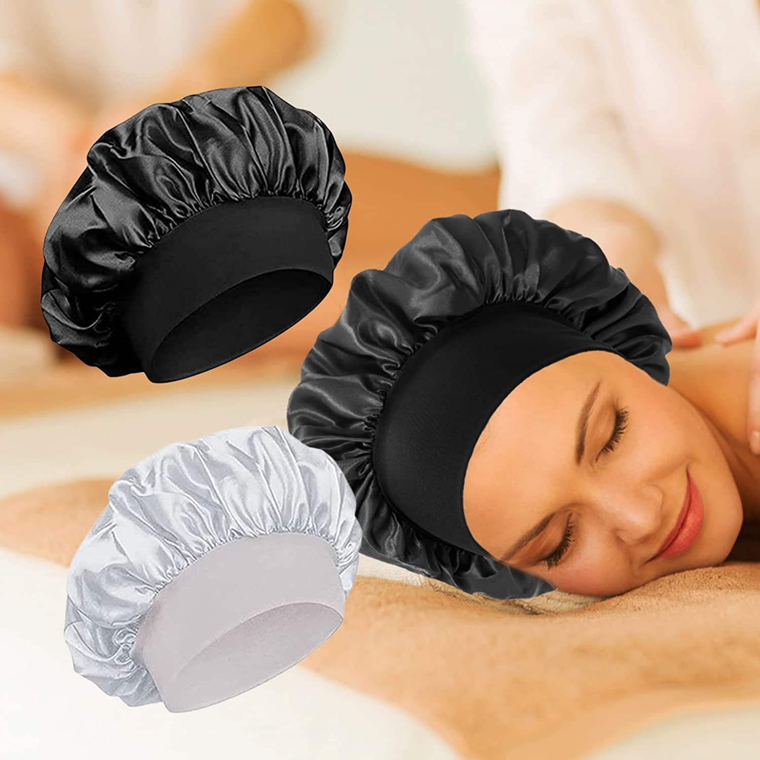 Satin Bonnet 2PCS Silk Bonnet Hair Bonnet for Sleeping Satin Cap Extra ...