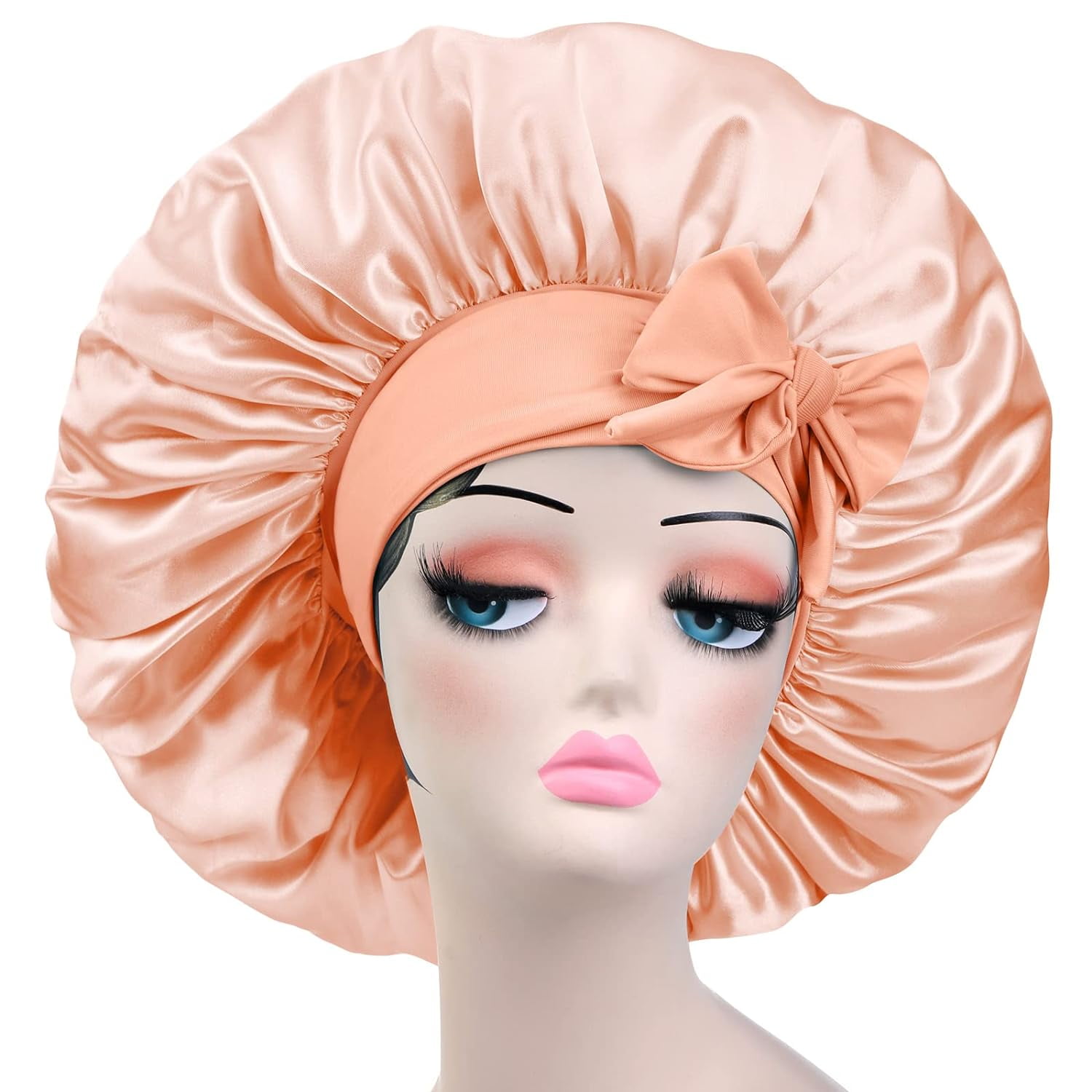 Satin Bonnet Silk For Hair Sleeping, Women Tie Bonnets Adjustable Night ...
