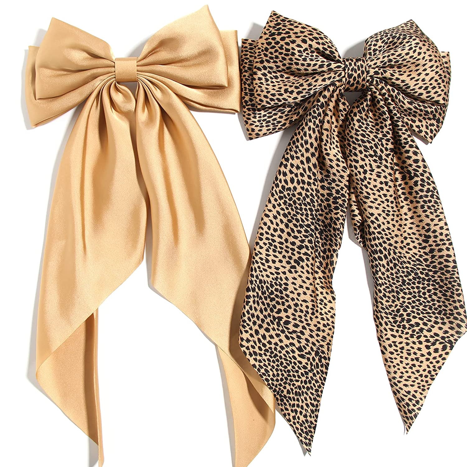 Satin Bow Hair Barrettes Clips for Women Girls Big Bows Hair Slides ...