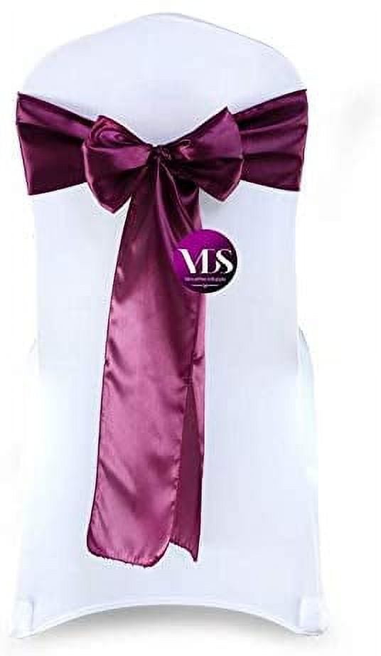 Satin Chair Sashes Chair Cover Back Tie Sateen Bows Ribbon For Wedding ...