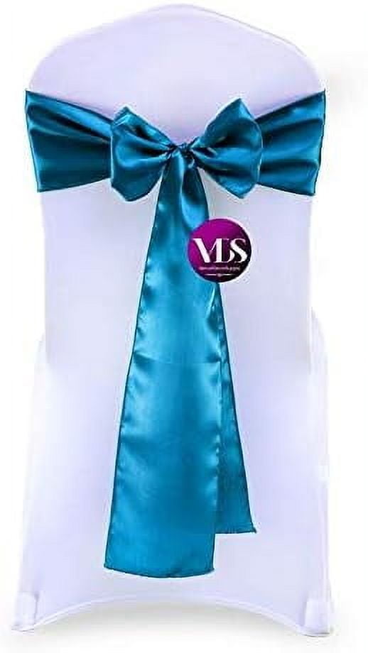 Satin Chair Sashes Chair Cover back Tie Sateen Bows Ribbon for Wedding ...