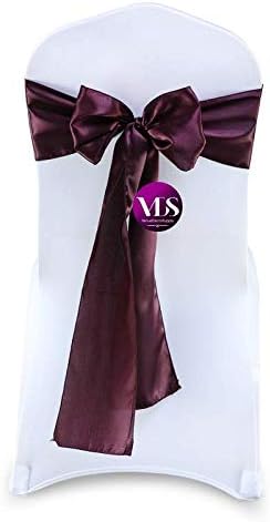 Satin Chair Sashes Chair Cover back Tie Sateen Bows Ribbon for Wedding ...