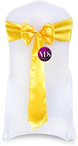Satin Chair Sashes Chair Cover back Tie Sateen Bows Ribbon for Wedding ...