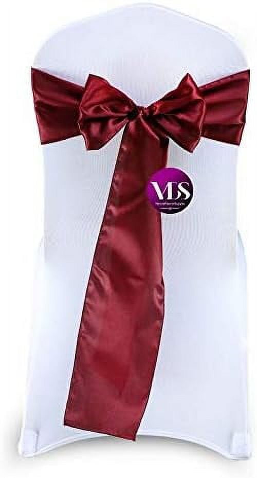 Satin Chair Sashes Chair Cover back Tie Sateen Bows Ribbon for Wedding ...