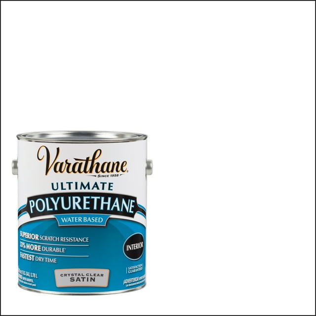 Satin Clear, Varathane Ultimate Polyurethane Water-Based-200231, Gallon ...