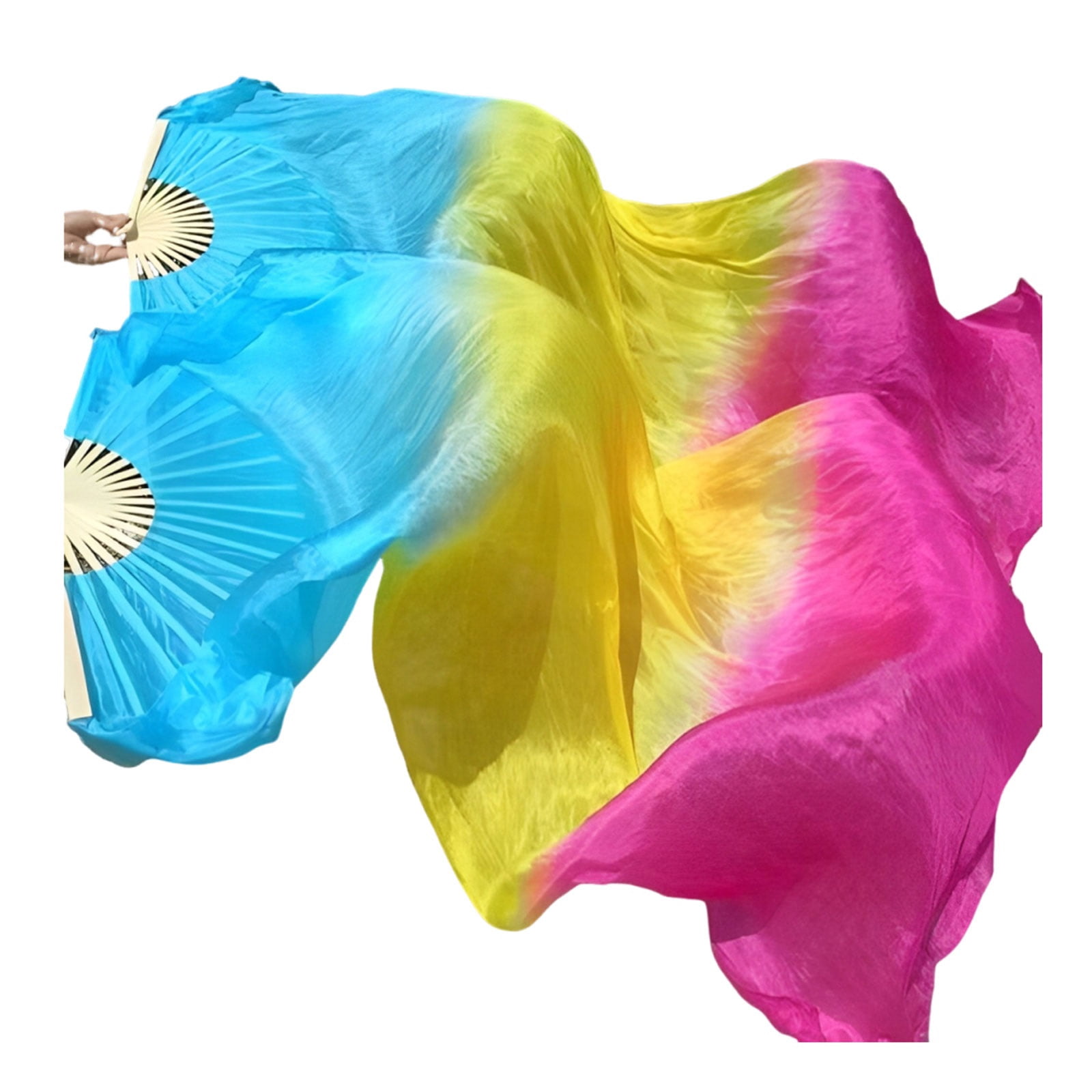 Satin Dance Fan Belly Dance Fans Dance Fans Long Dance of Artificial ...