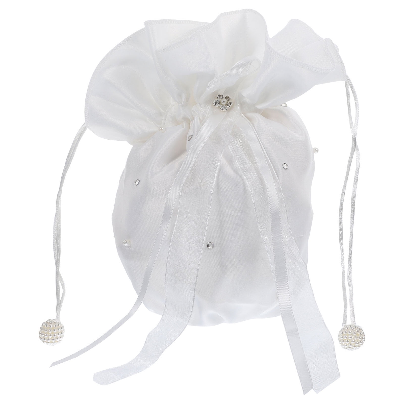 Satin Drawstring Bag for Wedding Party, White - Walmart.com