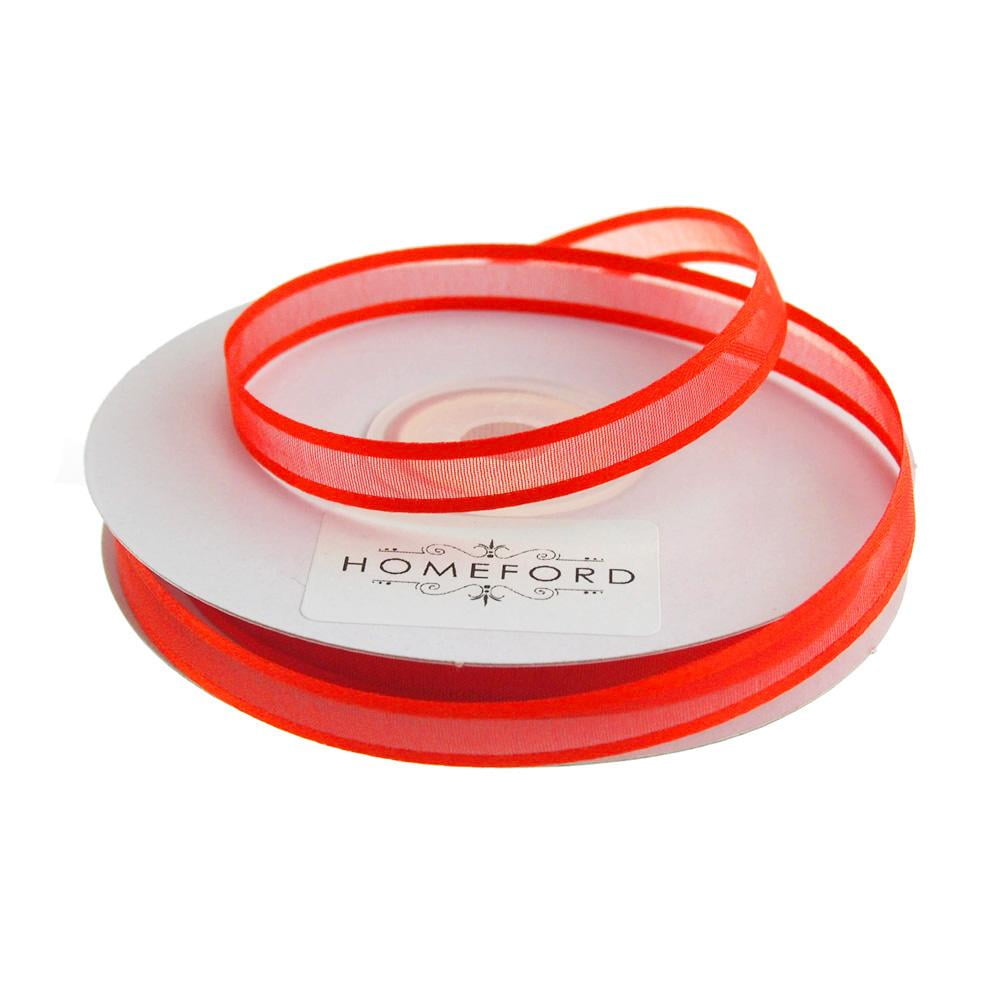 Satin Edge Sheer Organza Ribbon, 3/8-inch, 25-yard, Red - Walmart.com