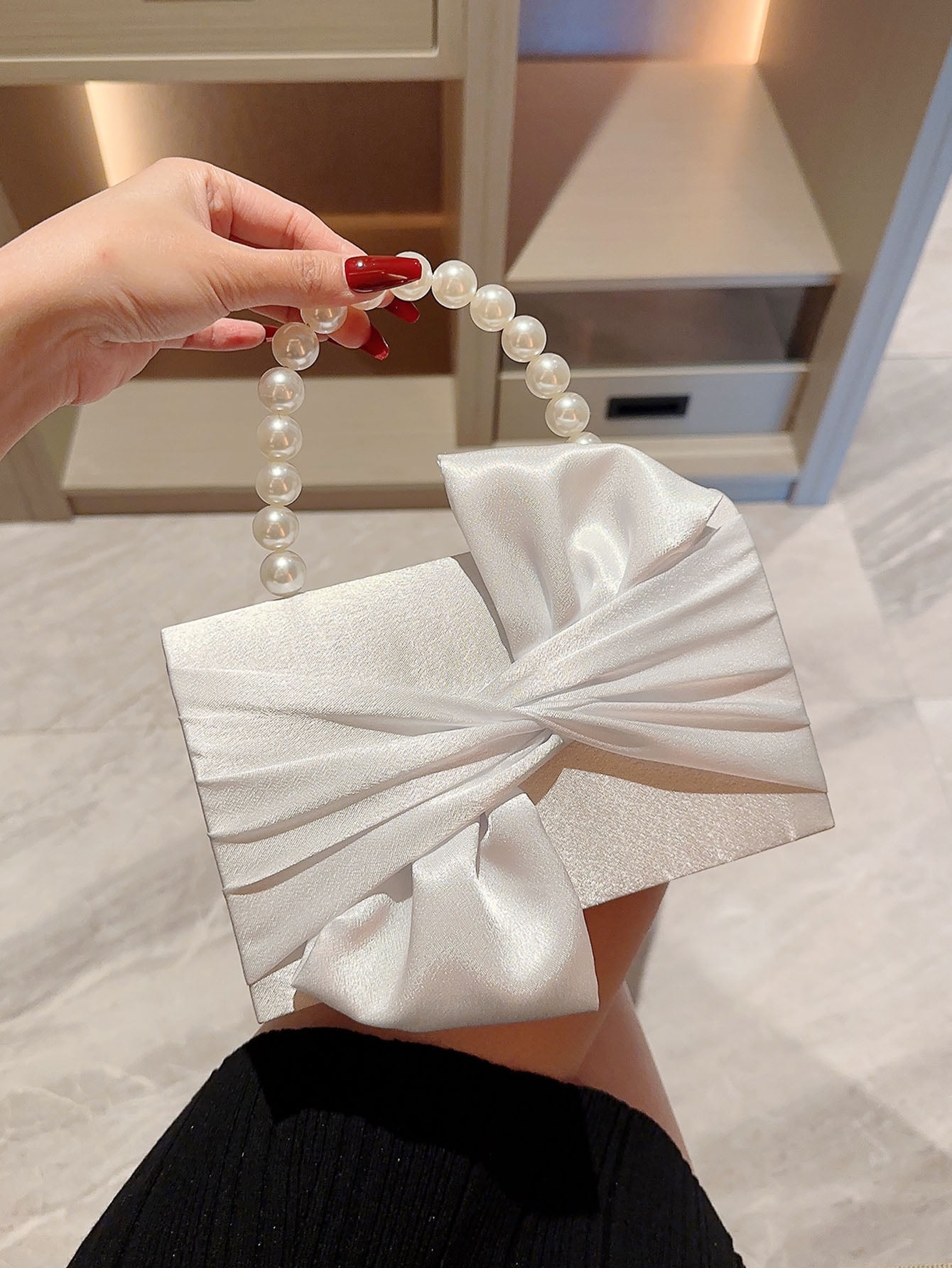 Satin Evening Bag Bow Flap Clutch Purse for Women Formal Party/Prom ...