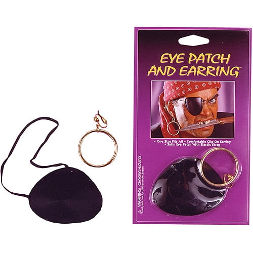 Satin Eye Patch with Earring Adult Halloween Accessory - Walmart.com