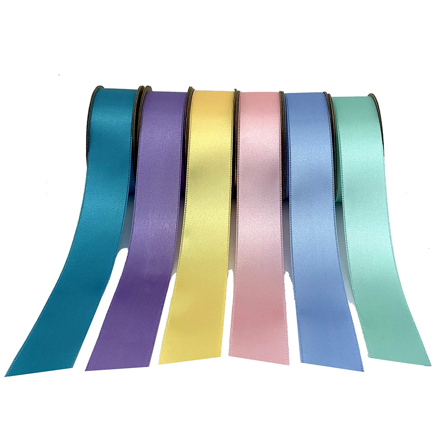 Satin Fabric Easter Basket Ribbon - 1" x 10 Yards, Set of 6, 60 Yards ...