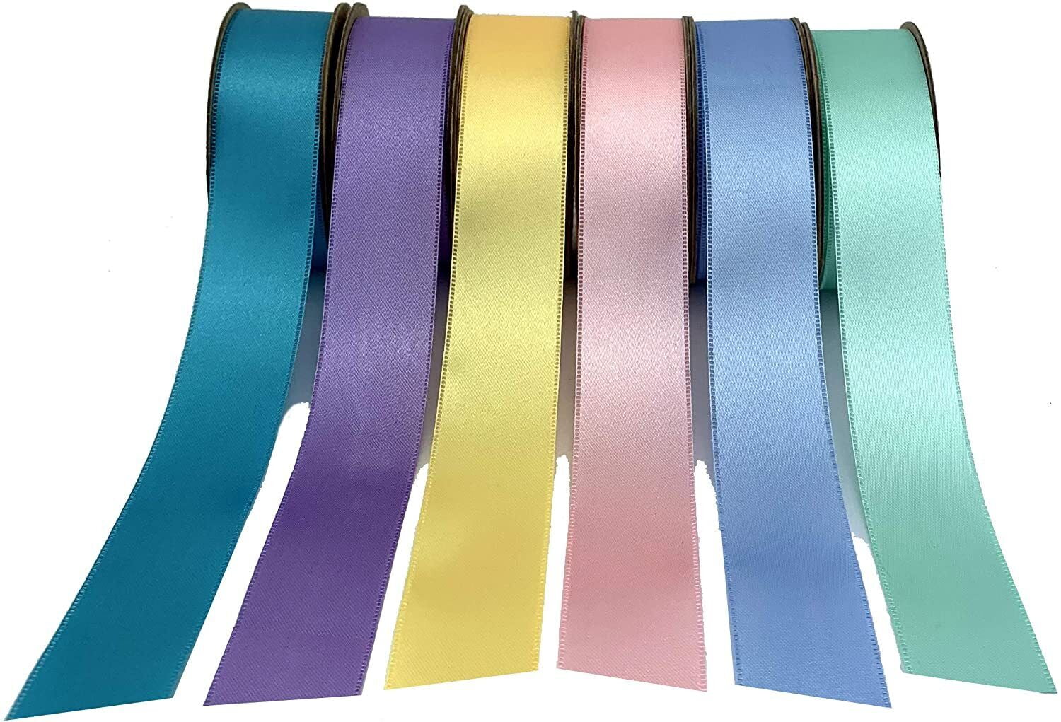 Satin Fabric Easter Basket Ribbon - 1" x 10 Yards, Set of 6, 60 Yards ...