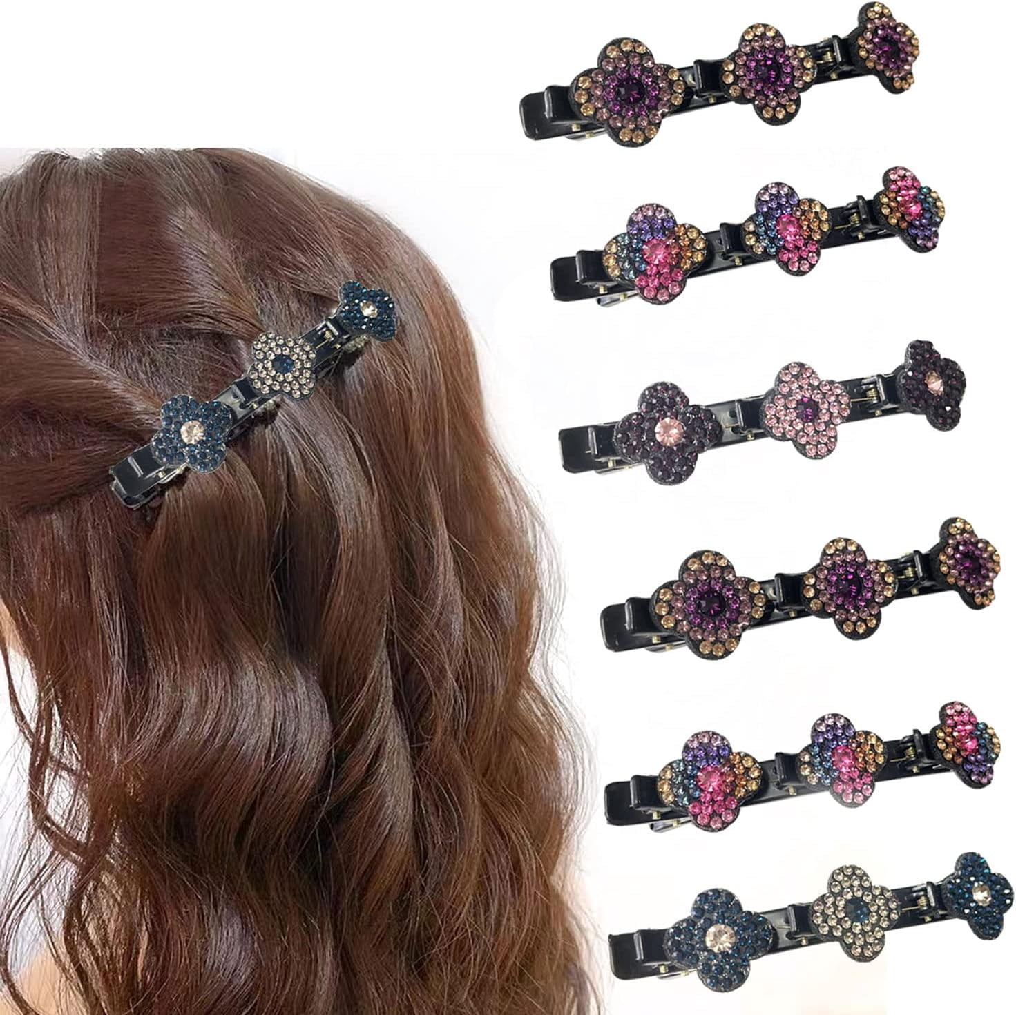 Satin Fabric Hair Bands, Hair Sectioning Clips Four-Leaf Clover Chopped ...