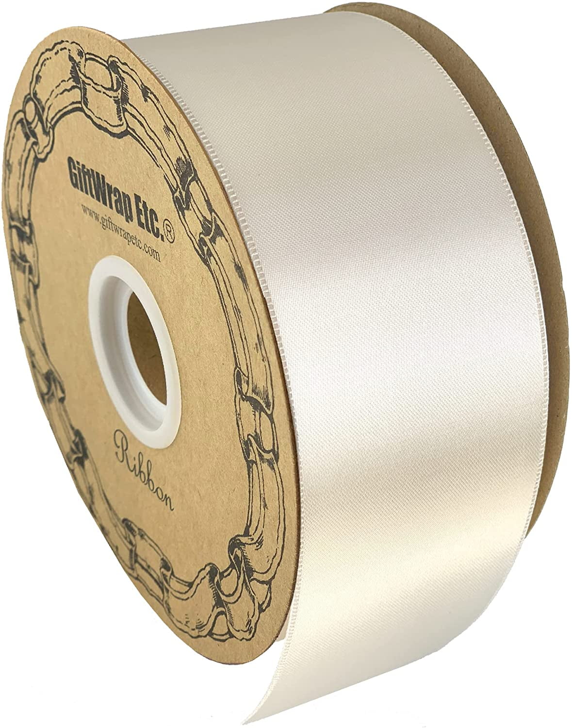 Satin Fabric Ivory Wedding Ribbon - 2" x 50 Yards, Wreath, Mother's Day ...