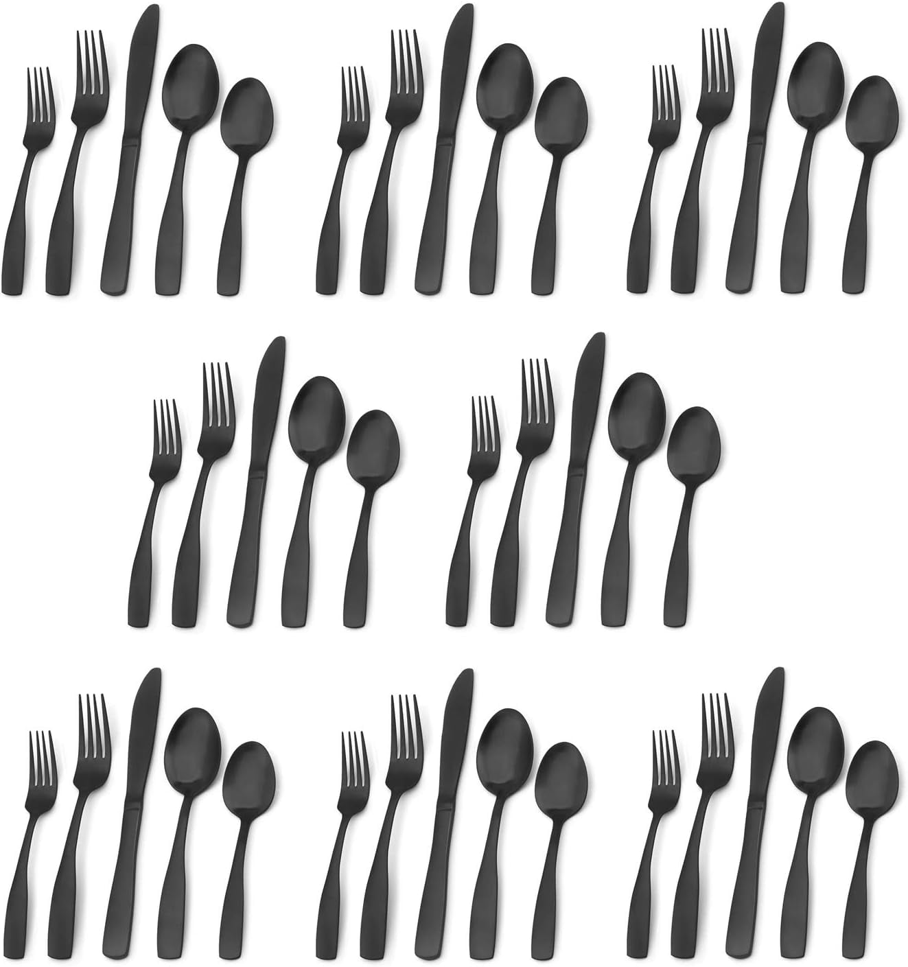 Satin Finish Silverware Set, 40-Piece Stainless Steel Flatware Set ...