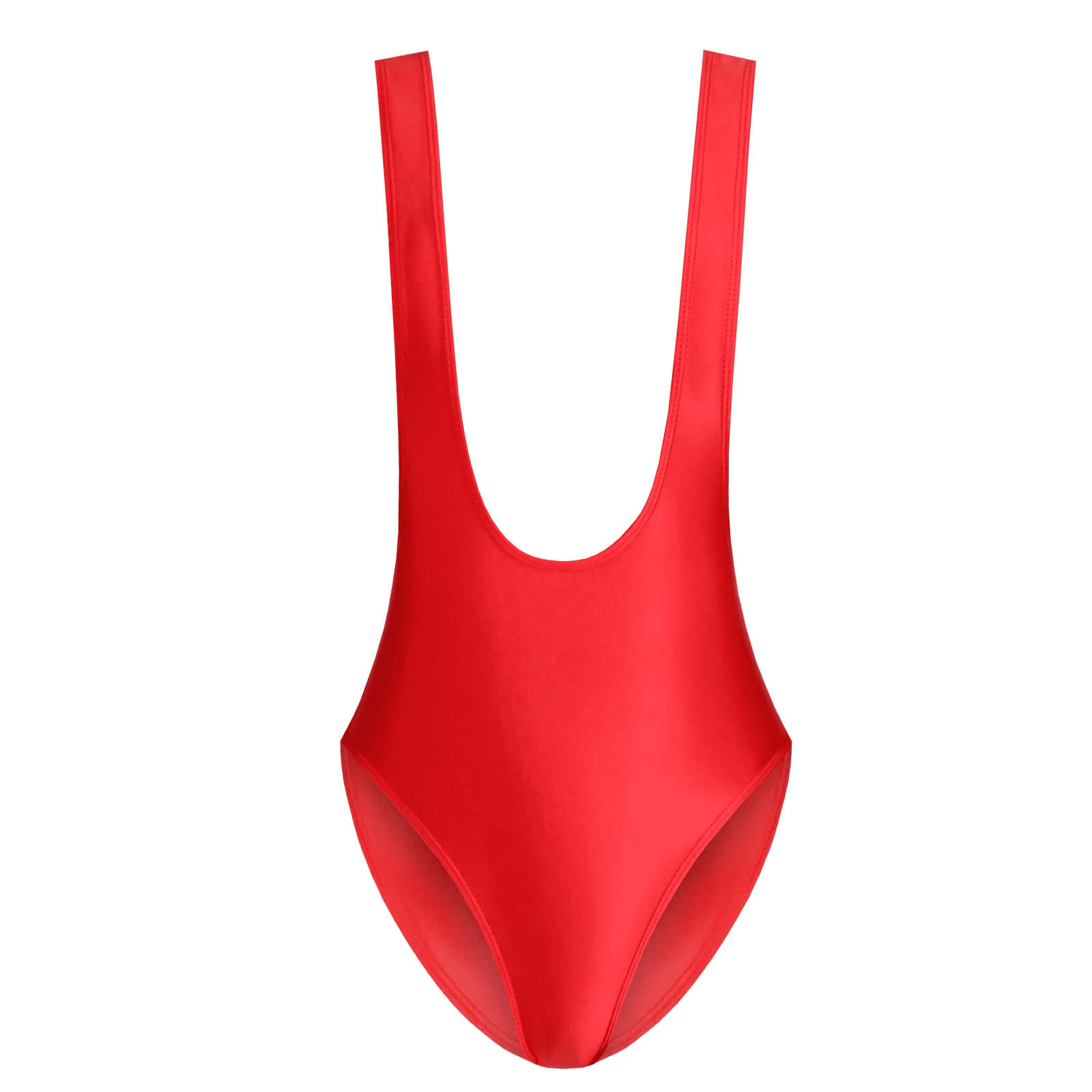 Satin Glossy Leotards Sexy High Cut Bikini Body Shaping Bodysuit Beach