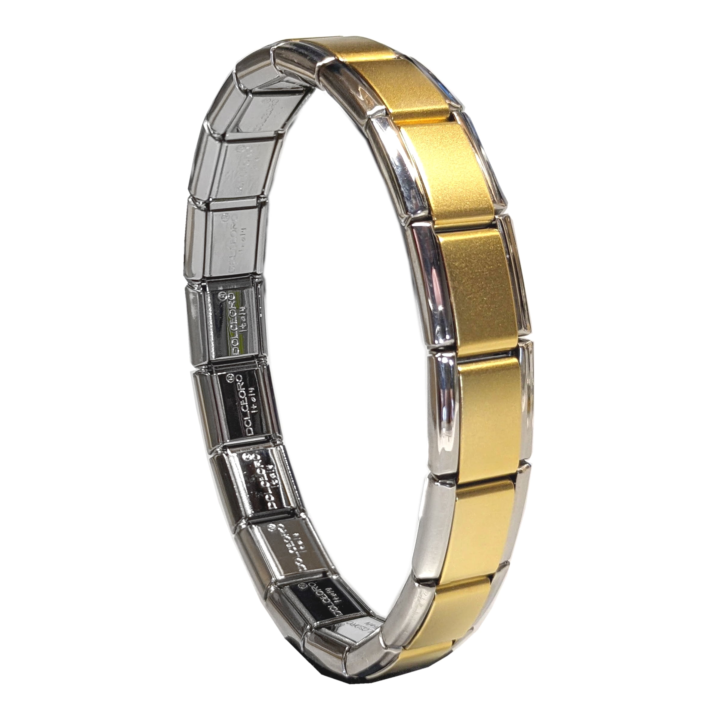 Satin Gold, 9mm Type Italian Modular Charm Bracelet for Women or Men ...