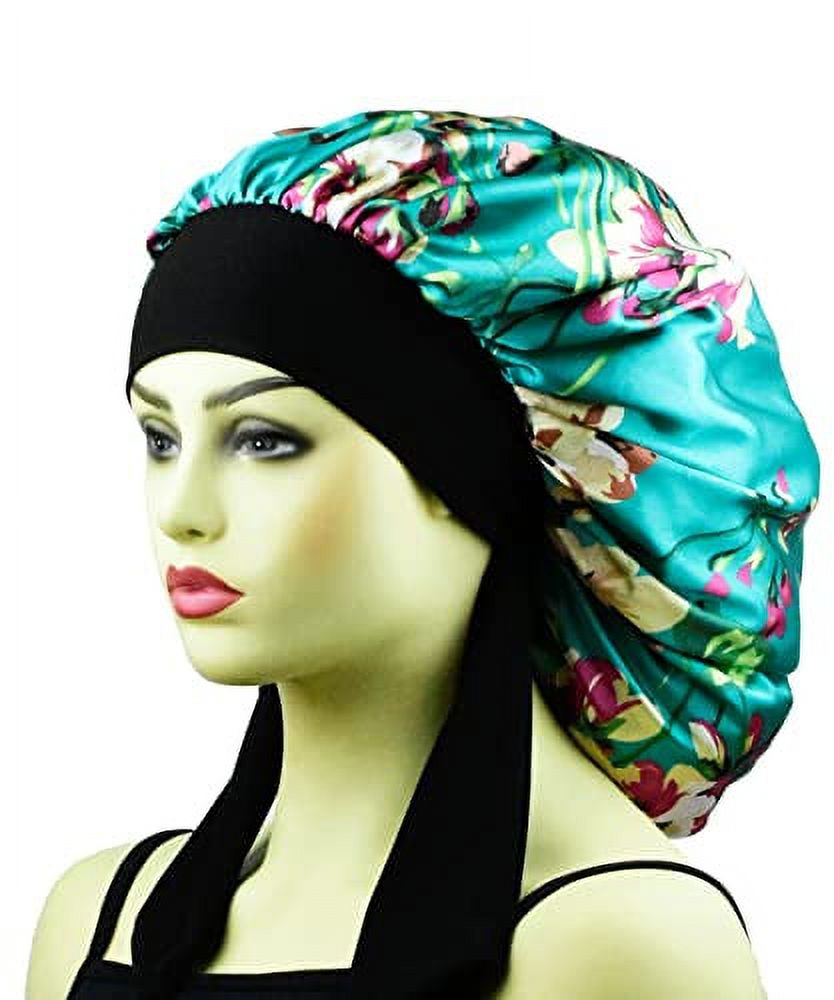 Satin Hair Bonnets for Braids Long Hair Cover Women Silk Bonnet ...