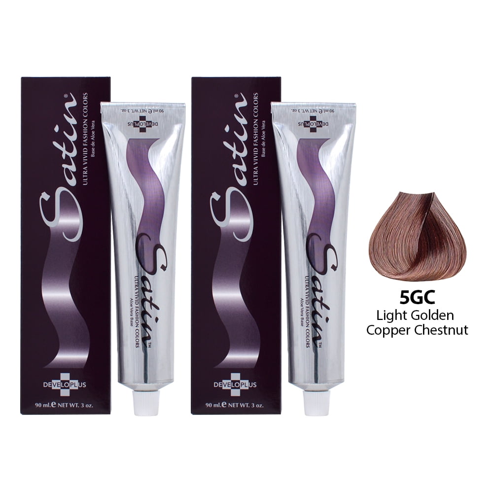 Satin Haircolor 5GC Light Golden Copper Chestnut (Pack of 2) - Walmart.com