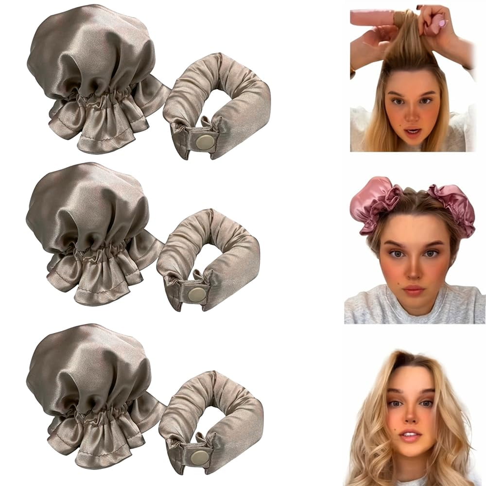 Satin Heatless Hair Curler 3 Sets, Heatless Curls for All Hair Types ...