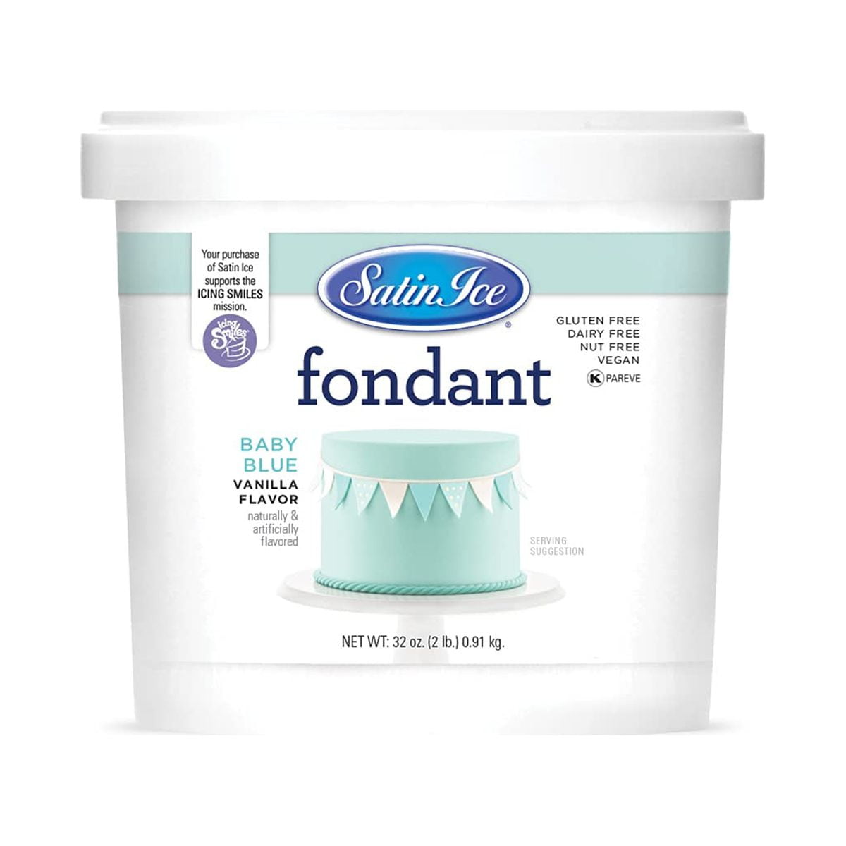 Satin Ice Ready to Use Baby Blue Fondant, Vanilla, 2 Pounds for Cake ...