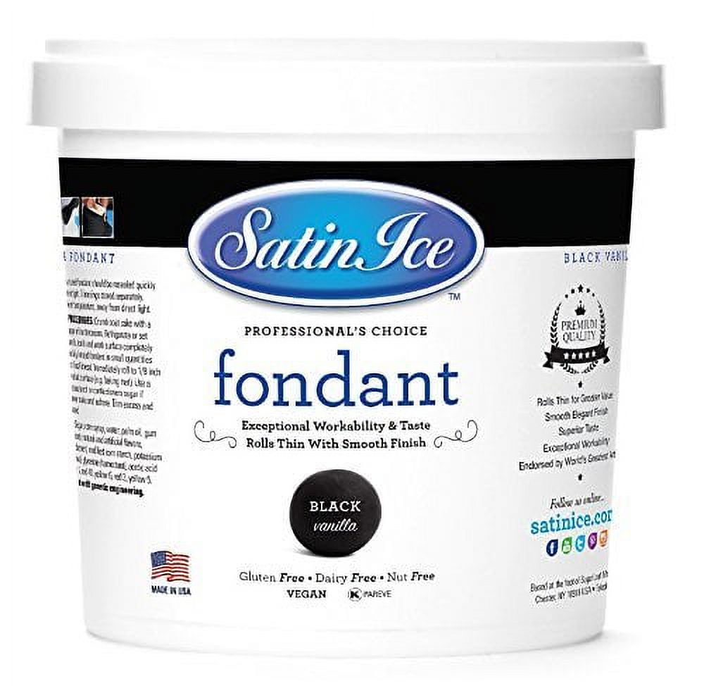 Satin Ice Premium Quality Black Fondant, Vanilla Flavor, 2 pounds ...