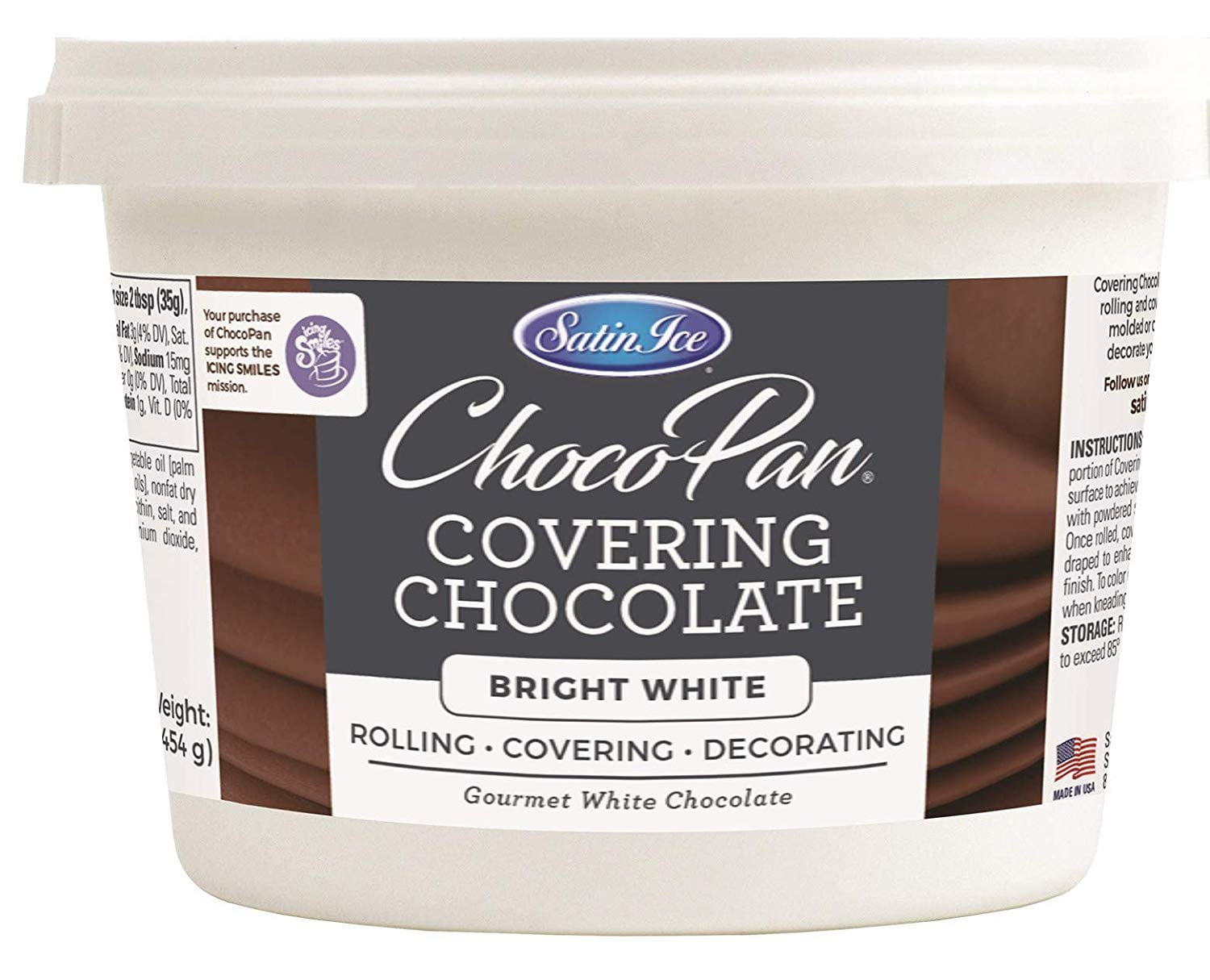 Satin Ice ChocoPan Bright White Covering Chocolate, 1 Pound - Walmart.com