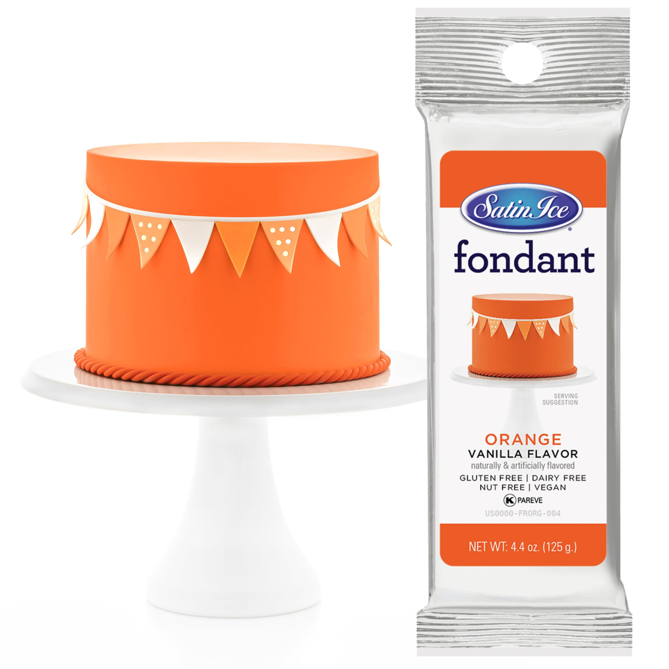 Satin Ice Gluten Free Orange Fondant Frosting, 4.4 oz Packet - Walmart.com