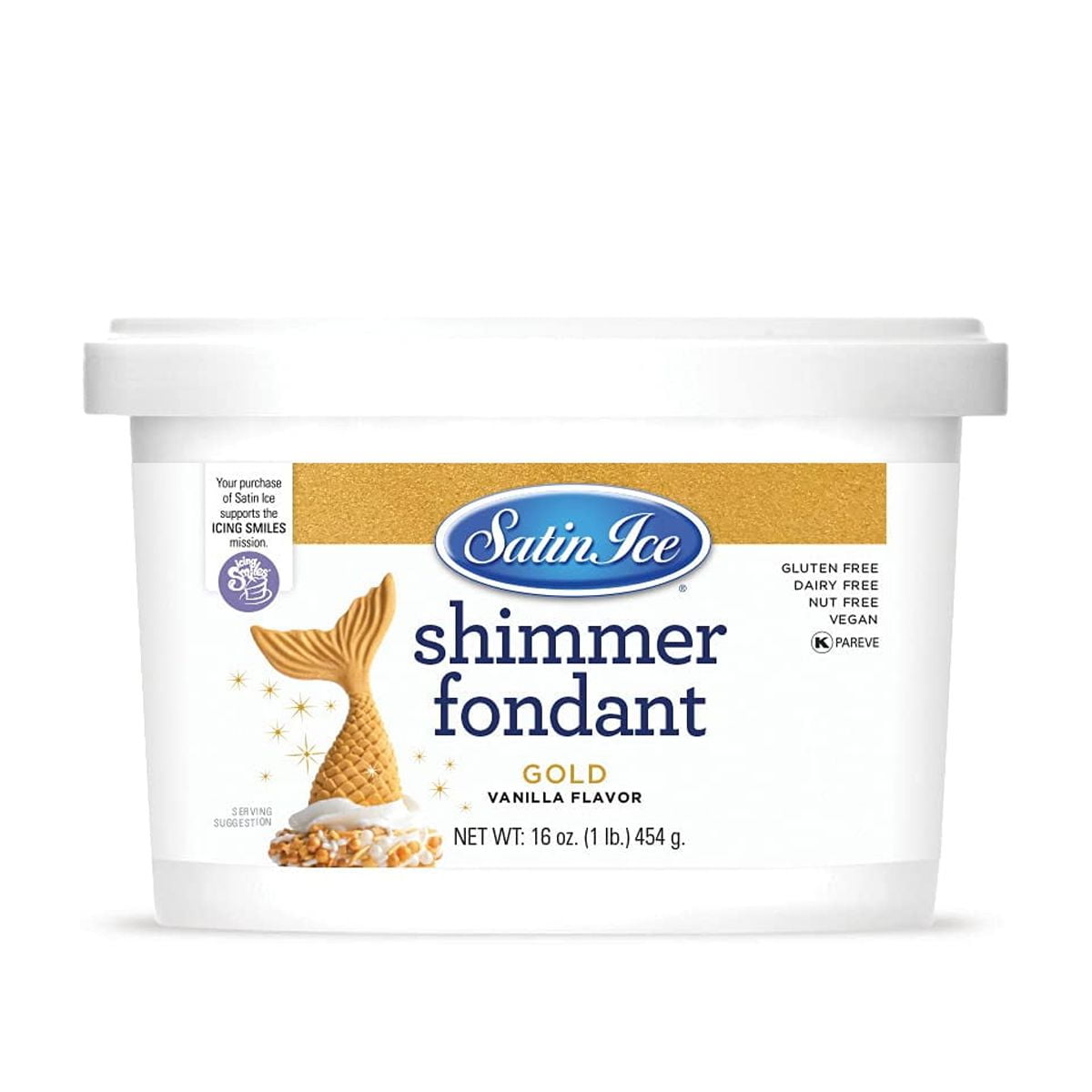 Satin Ice Gold Shimmer DEF29 Fondant With Edible Glitter (1 Pound ...