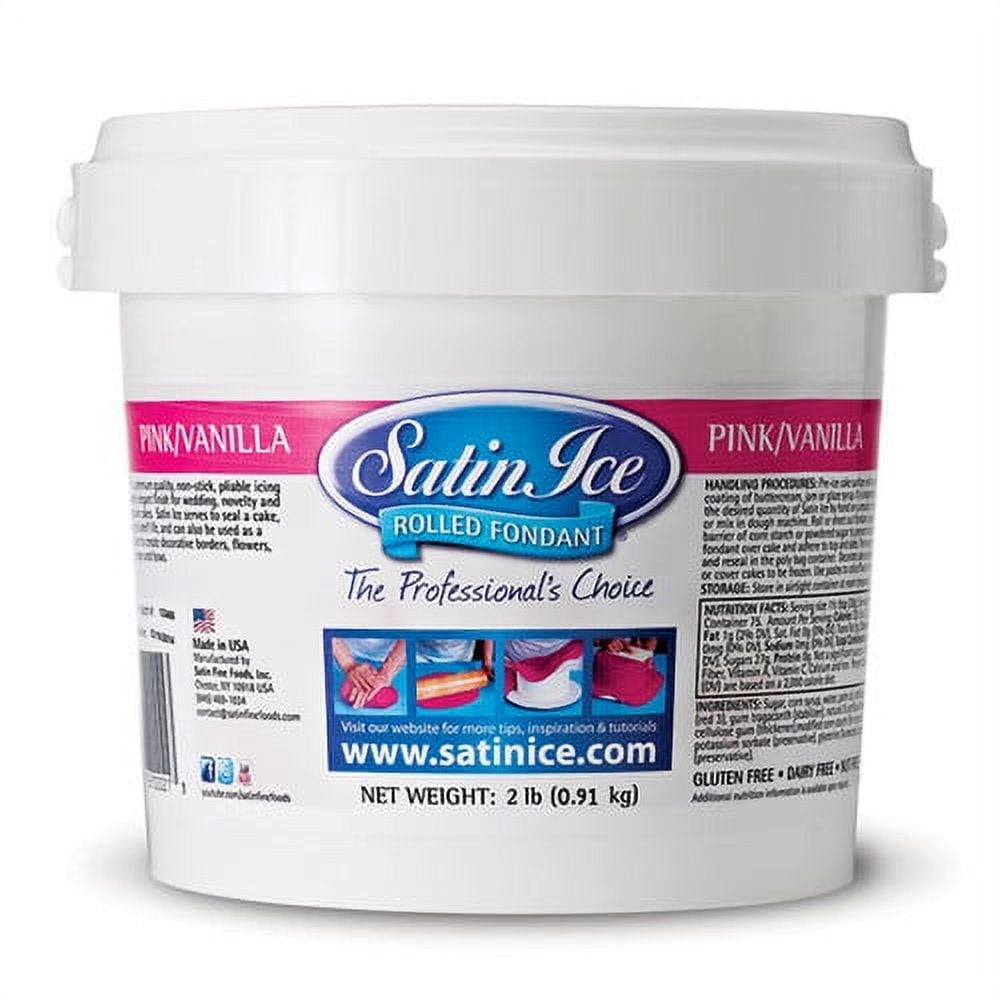 Satin Ice Pink Vanilla Rolled Fondant Icing - 2 lb. Container - Walmart.com