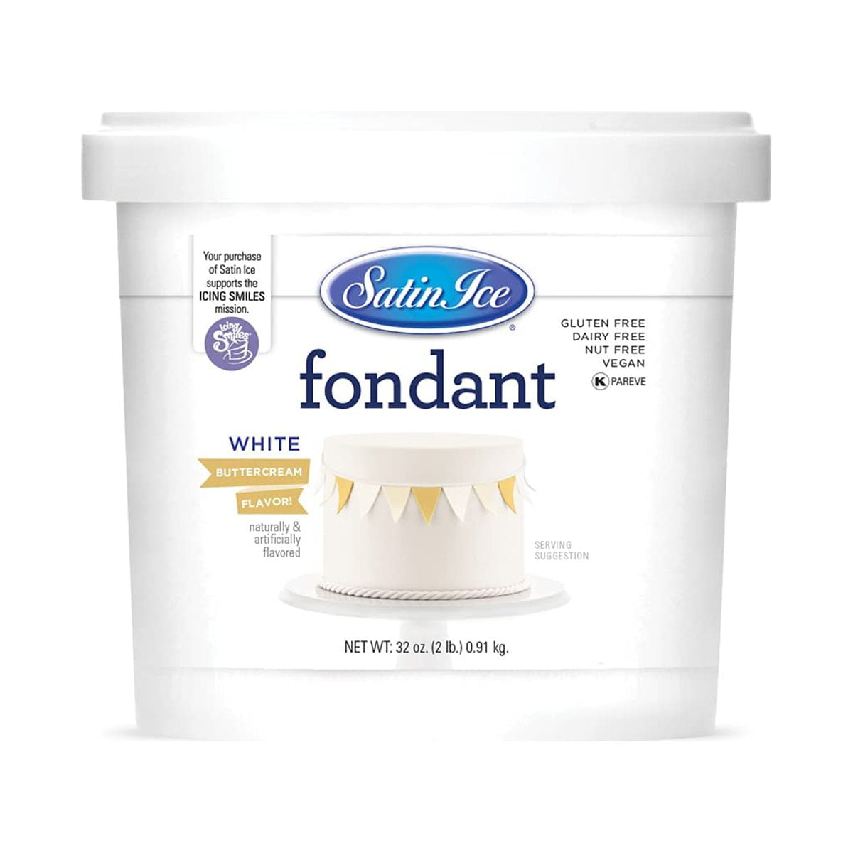 Satin Ice White Buttercream Fondant, 2 Pounds - Walmart.com