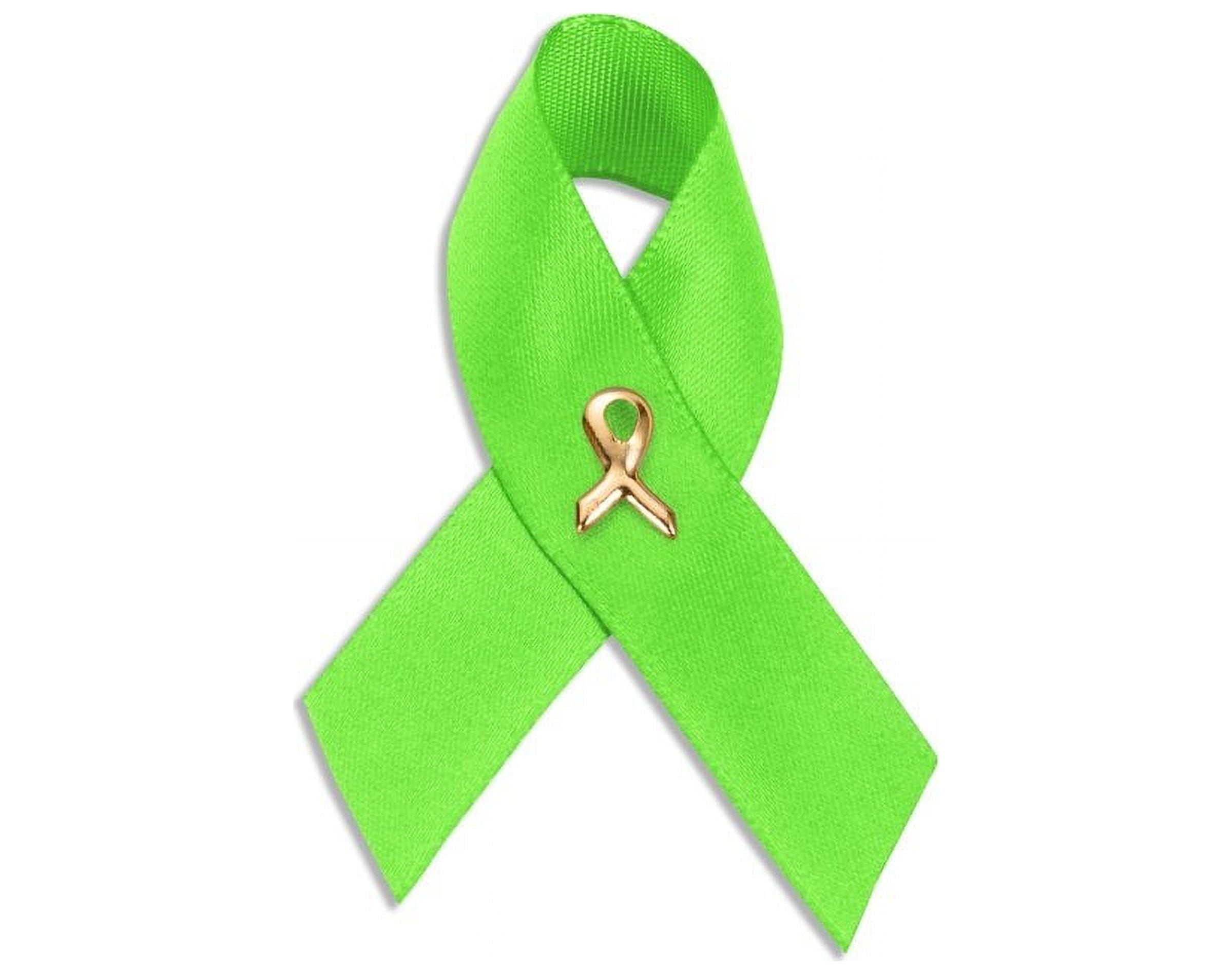 Satin Lime Green Awareness Ribbon Pins - Walmart.com