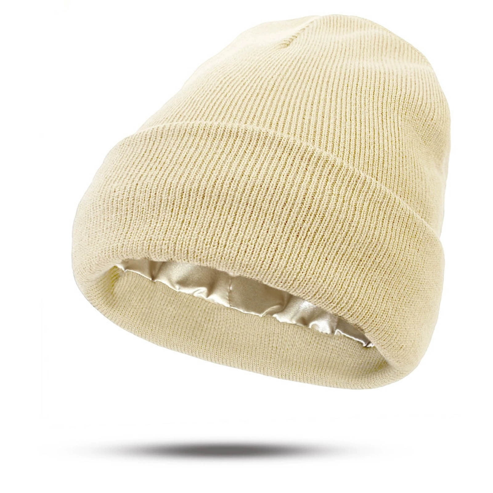 Satin Lined Beanie under $5! Yannianjz Women's Satin Lined Knit Hat ...