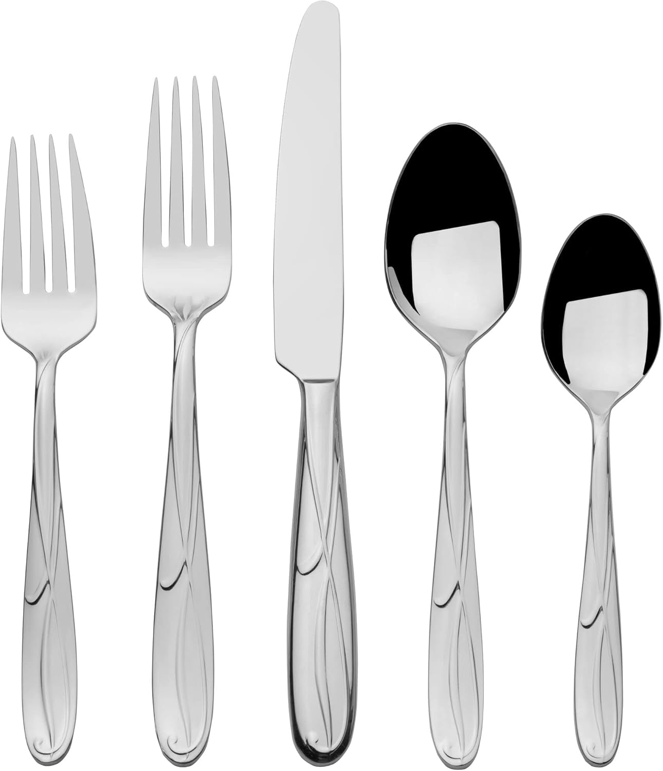 Satin Loft Flatware Service for 12, 65 Piece Set, 18/10 Stainless Steel ...