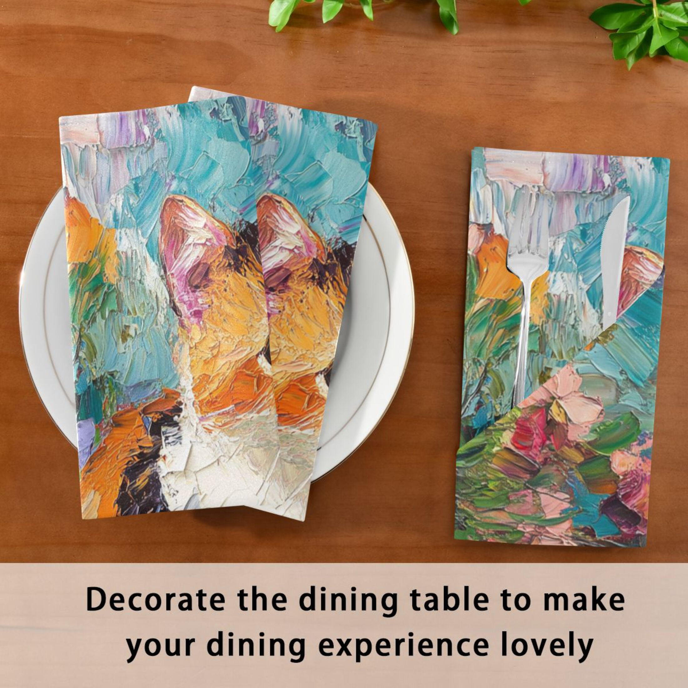 Satin Native Fab Cotton Dinner Napkin Floral Portrait Reusable ...
