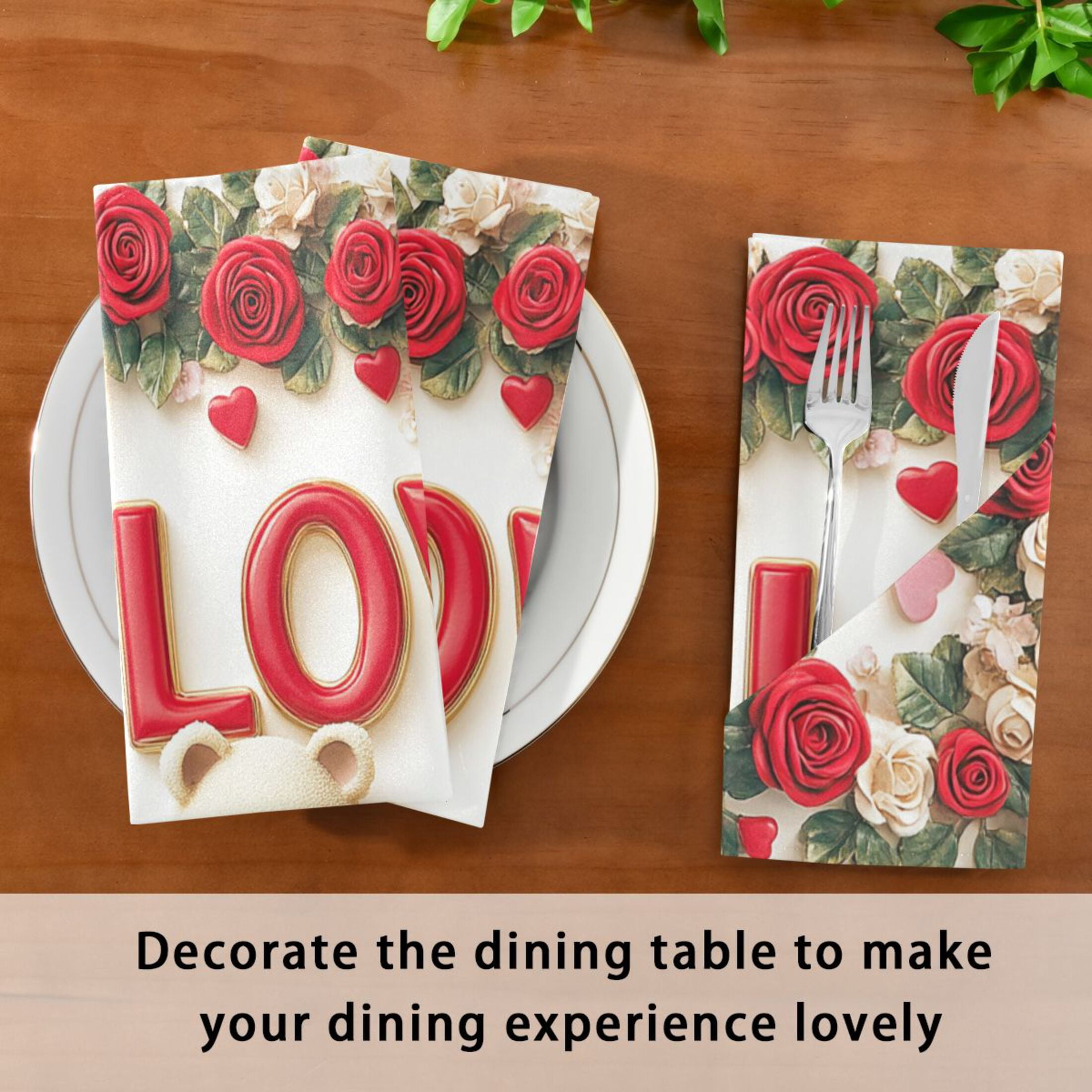 Satin Native Fab Cotton Dinner Napkin Romantic Bears Reusable - Walmart.com