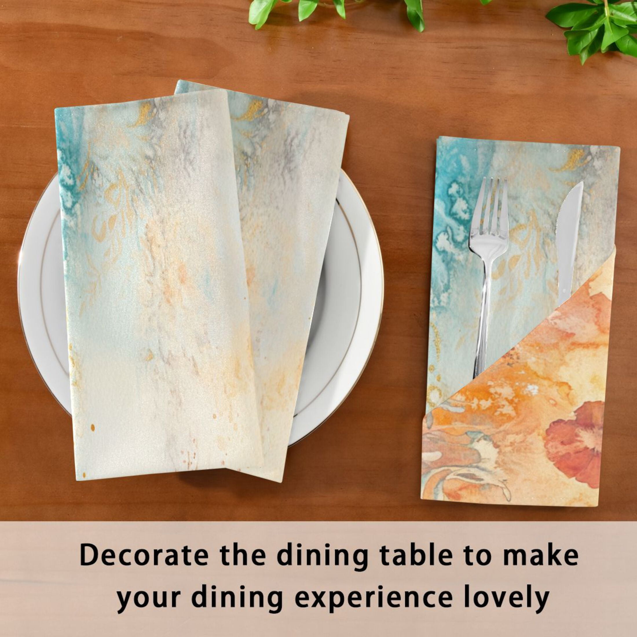 Satin Native Fab Cotton Dinner Napkin Watercolor Flowers Reusable ...