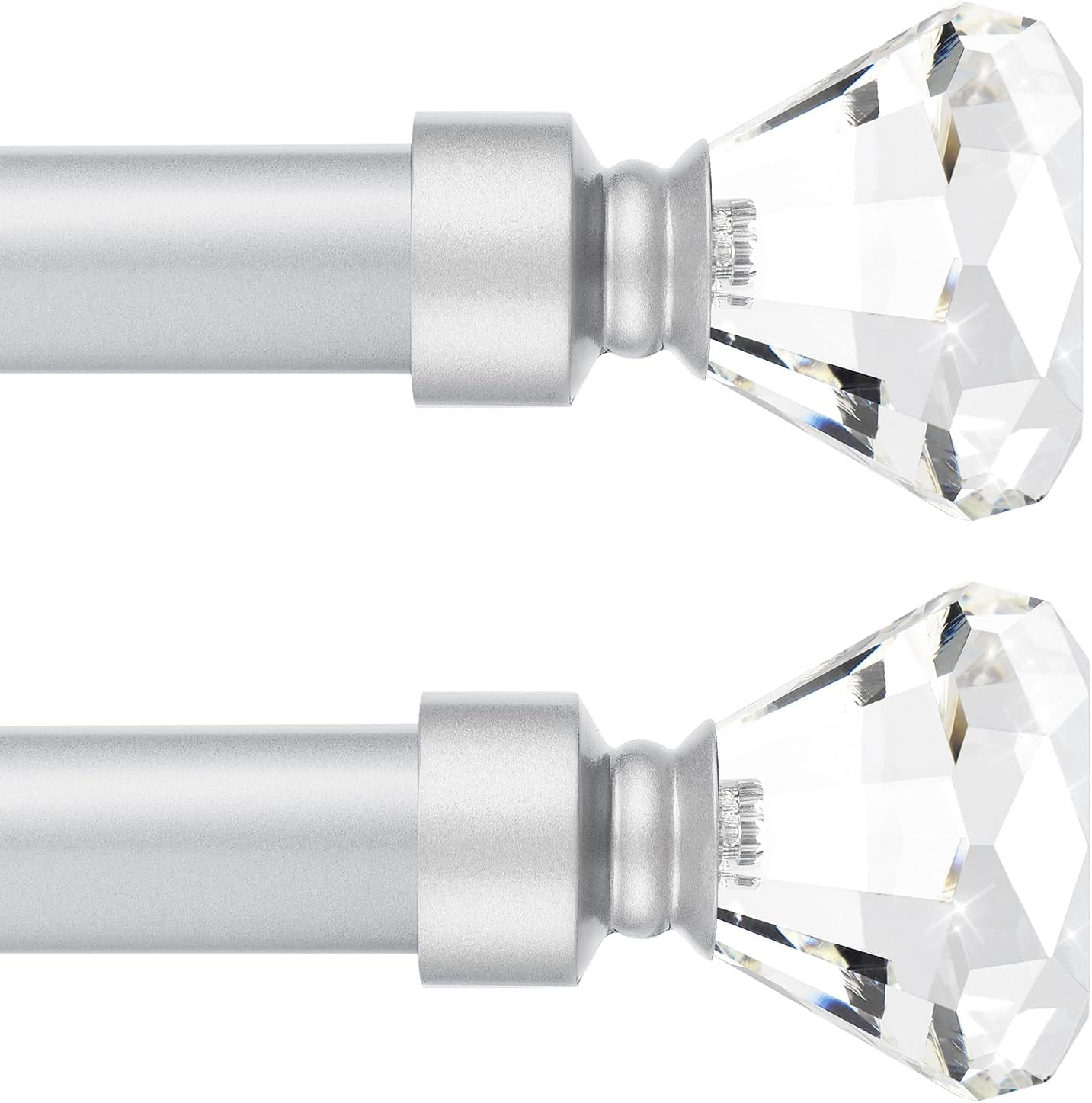 Satin Nickel 2 Pack Window Treatment Single Curtain Rod, Adjustable ...