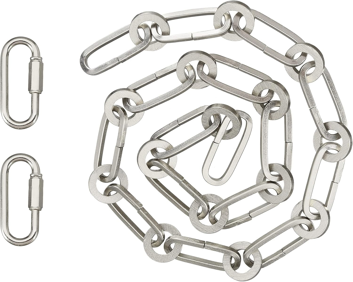 Satin Nickel, 21124-09-1, Steel Heavy Duty Chain & Two Quick Link ...