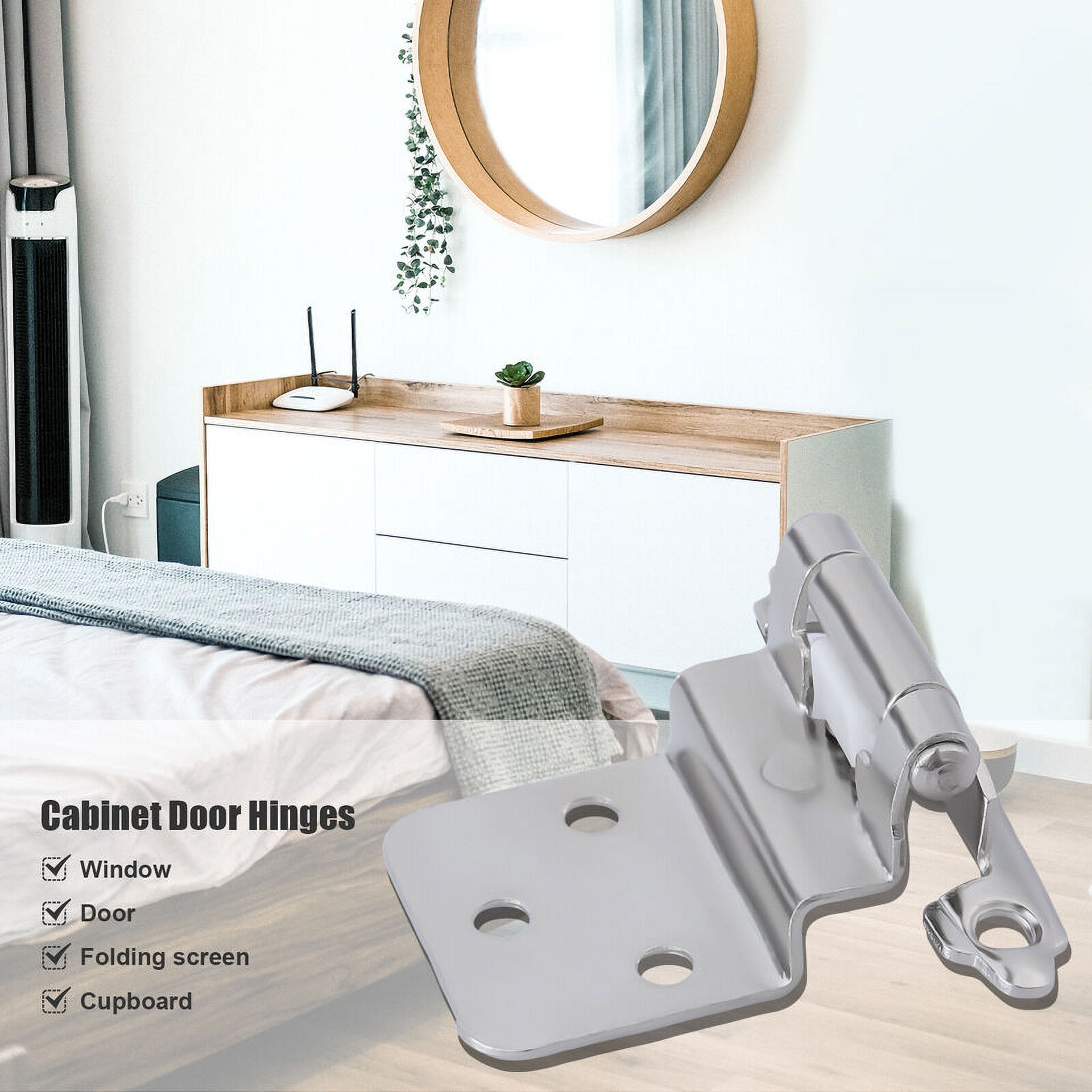 Satin Nickel Inset Cabinet Hinges 3/8Inch Door Hinges for Kitchen ...