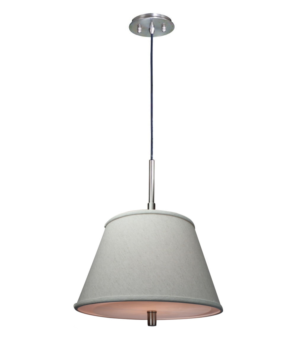Satin Nickel Pendant Light with Empire Textured Oatmeal Slotted UNO ...