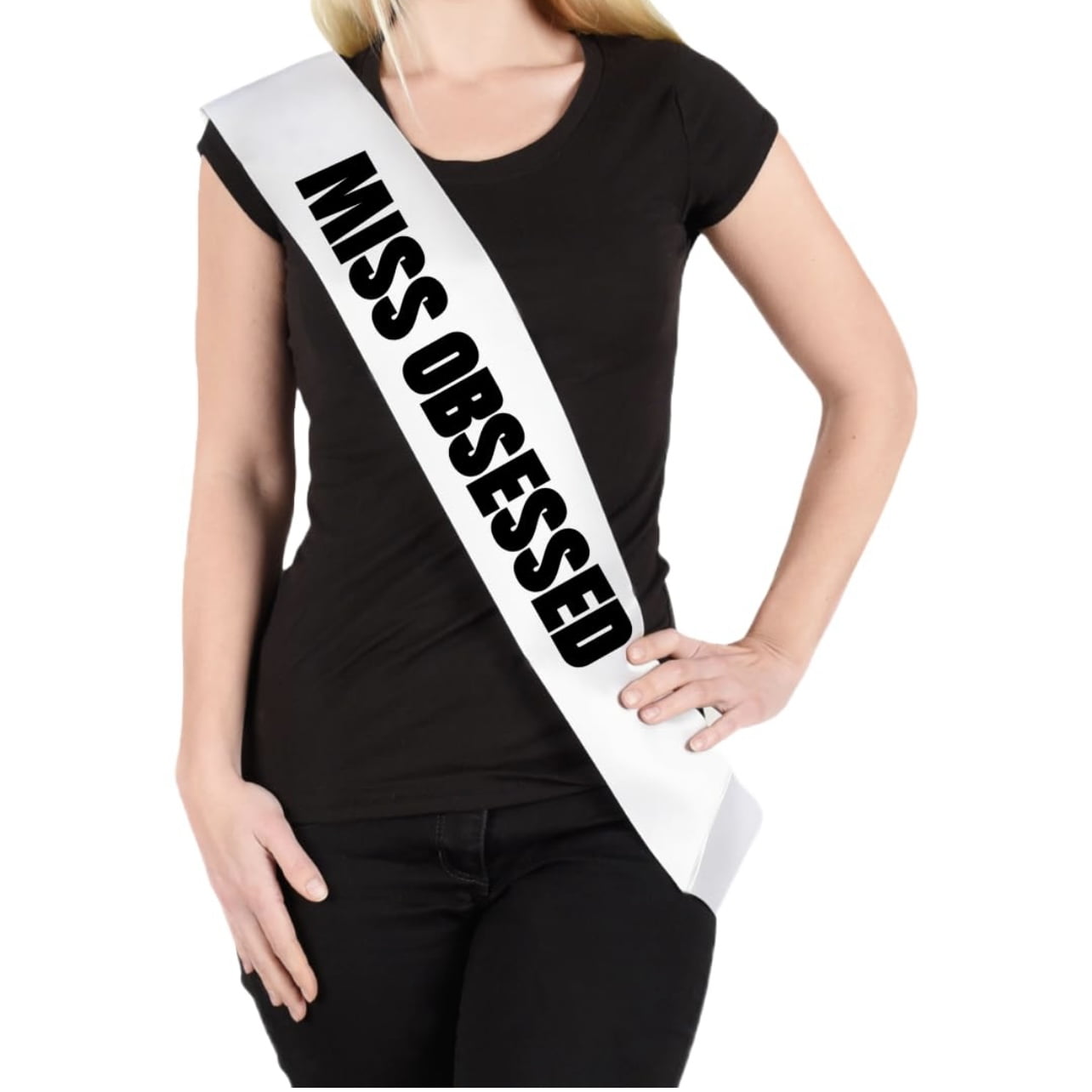Satin Obsessed Sash for Women. Customizable White Sashes for Special ...