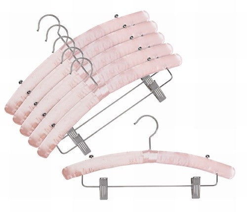 Satin Padded Hangers w/Clips (Pink) - Walmart.com