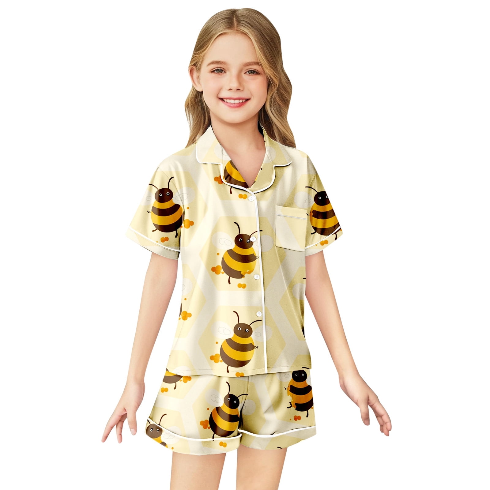 Satin Pajamas Fashion Button Down Sleepwear Set Classic Loungewear ...