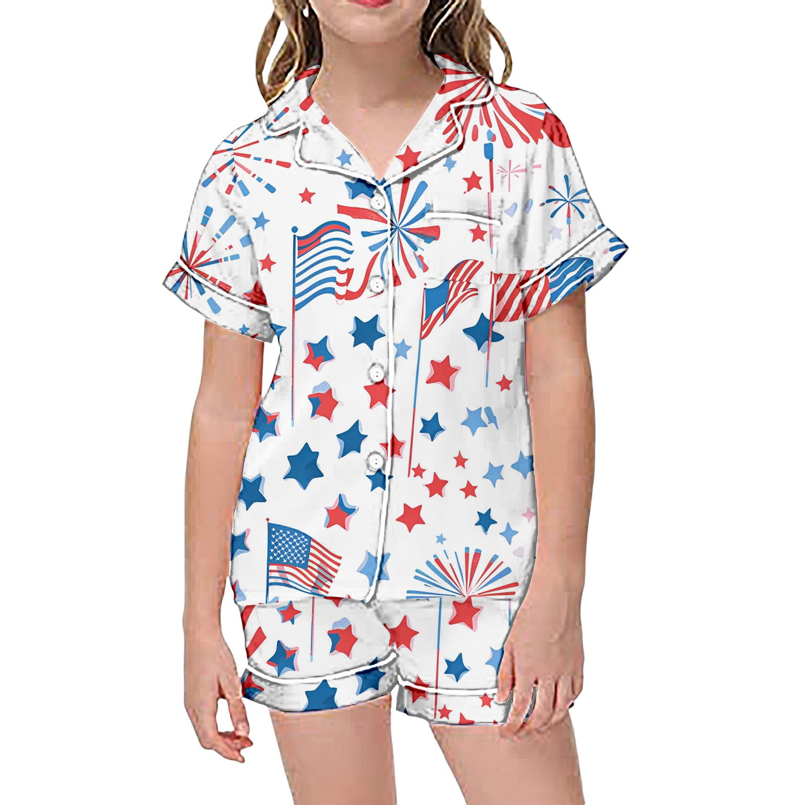 Satin Pajamas for Girls 14-16 Independence Day Silk and Stain Button ...