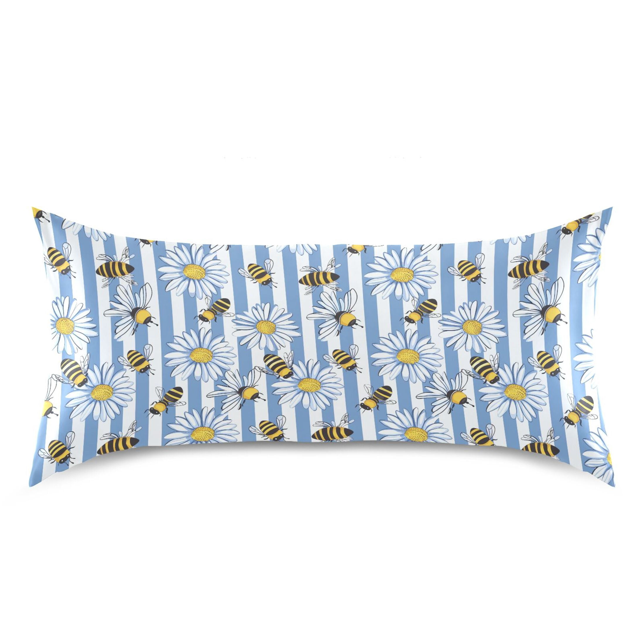 Satin Pillow Case Bee and Daisy King Silk Pillow Cover for Hair and ...