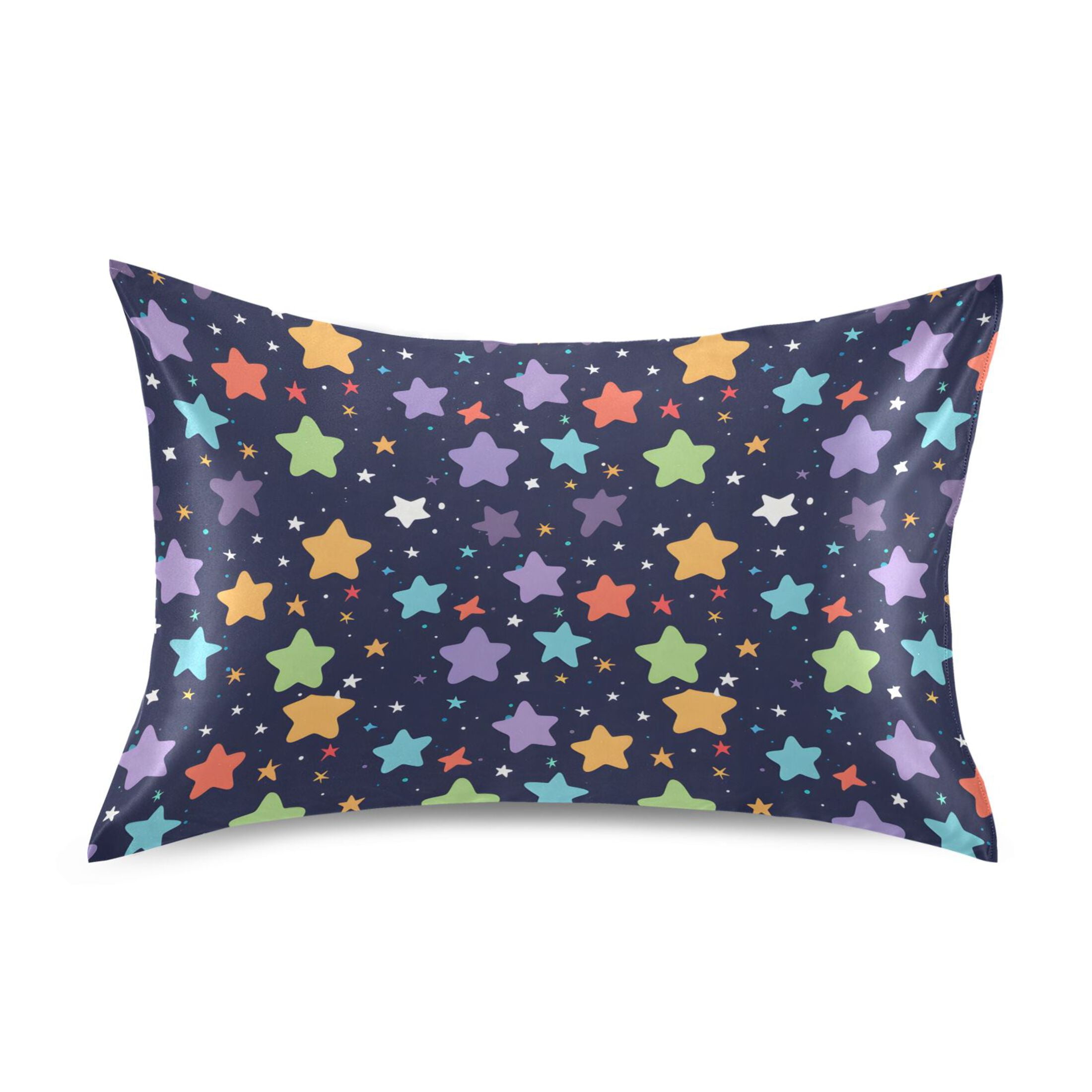 Satin Pillow Case Cute Gorgeous Stars Queen Silk Pillow Cover for Hair ...
